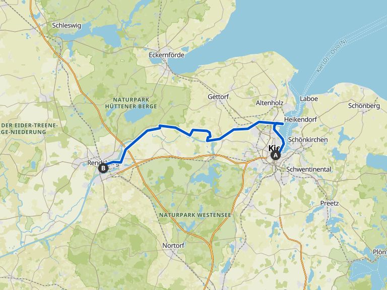 Radtour NOK Etappe 1 Kiel Rendsburg | Fahrradtour | Komoot